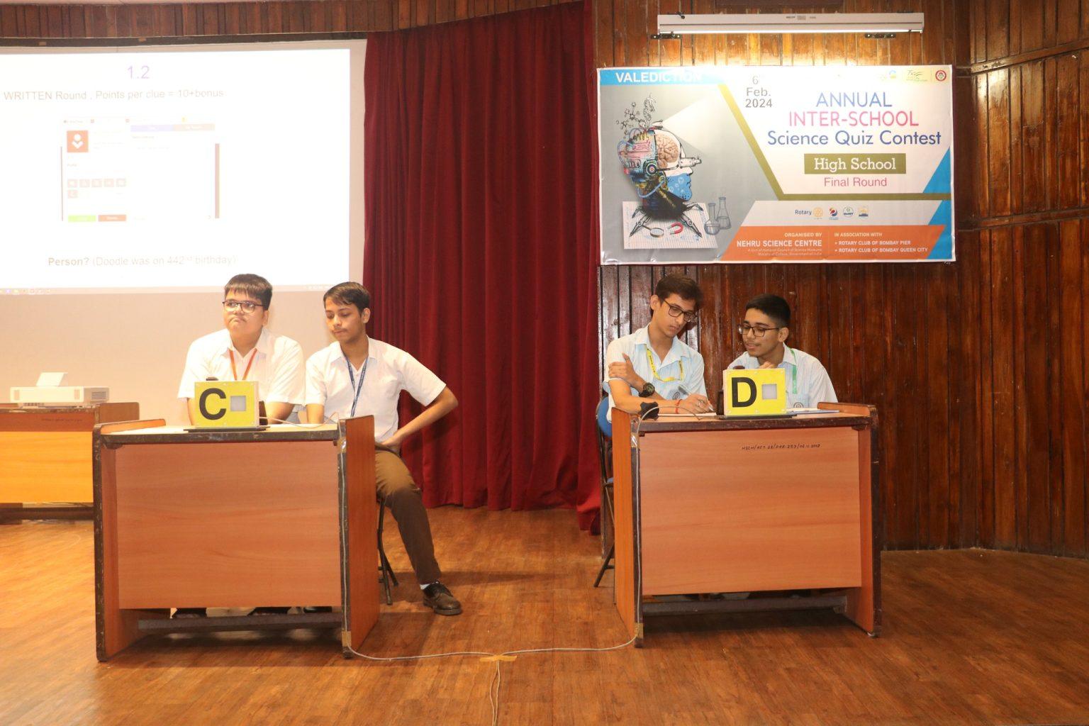Interschool Science Quiz Contest – Nehru Science Centre, Mumbai